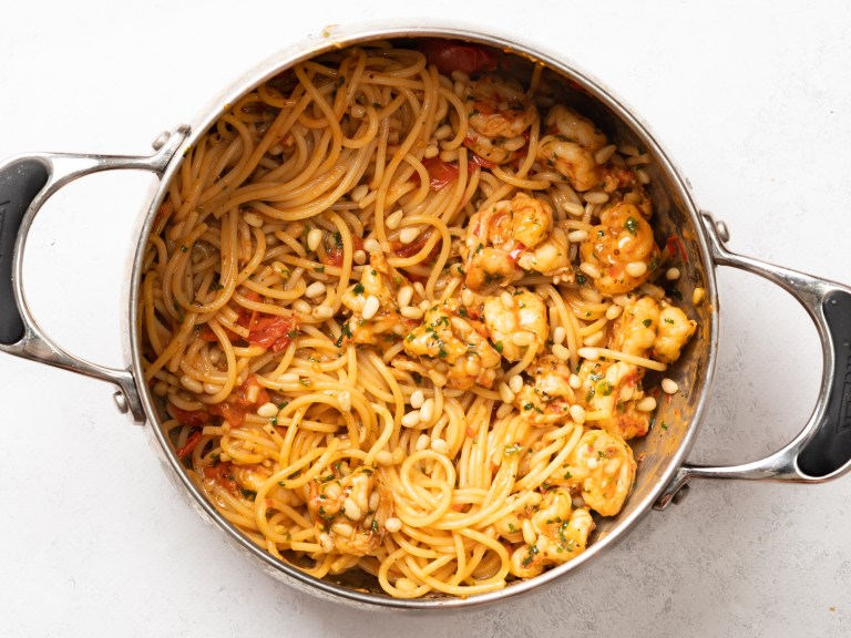 LANGOUSTINE PASTA WITH TOMATOES